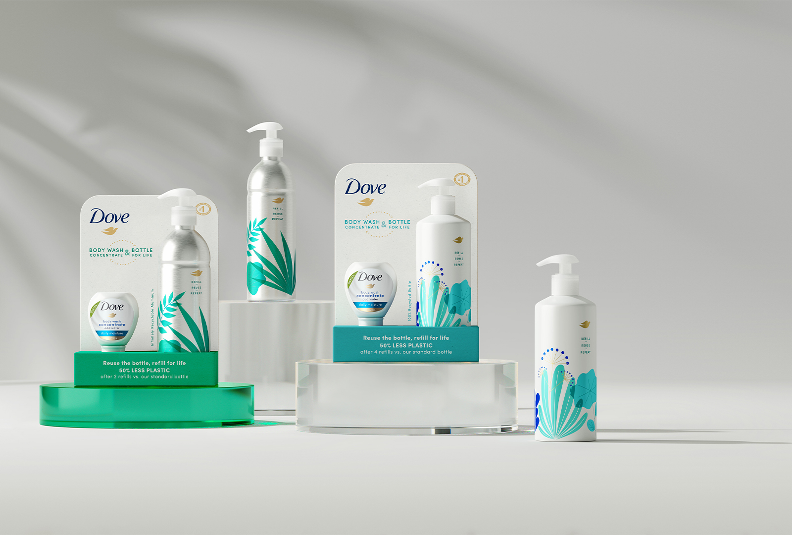 Dove’s New Body Wash Reusable Bottle & Concentrate Refills – Packaging ...