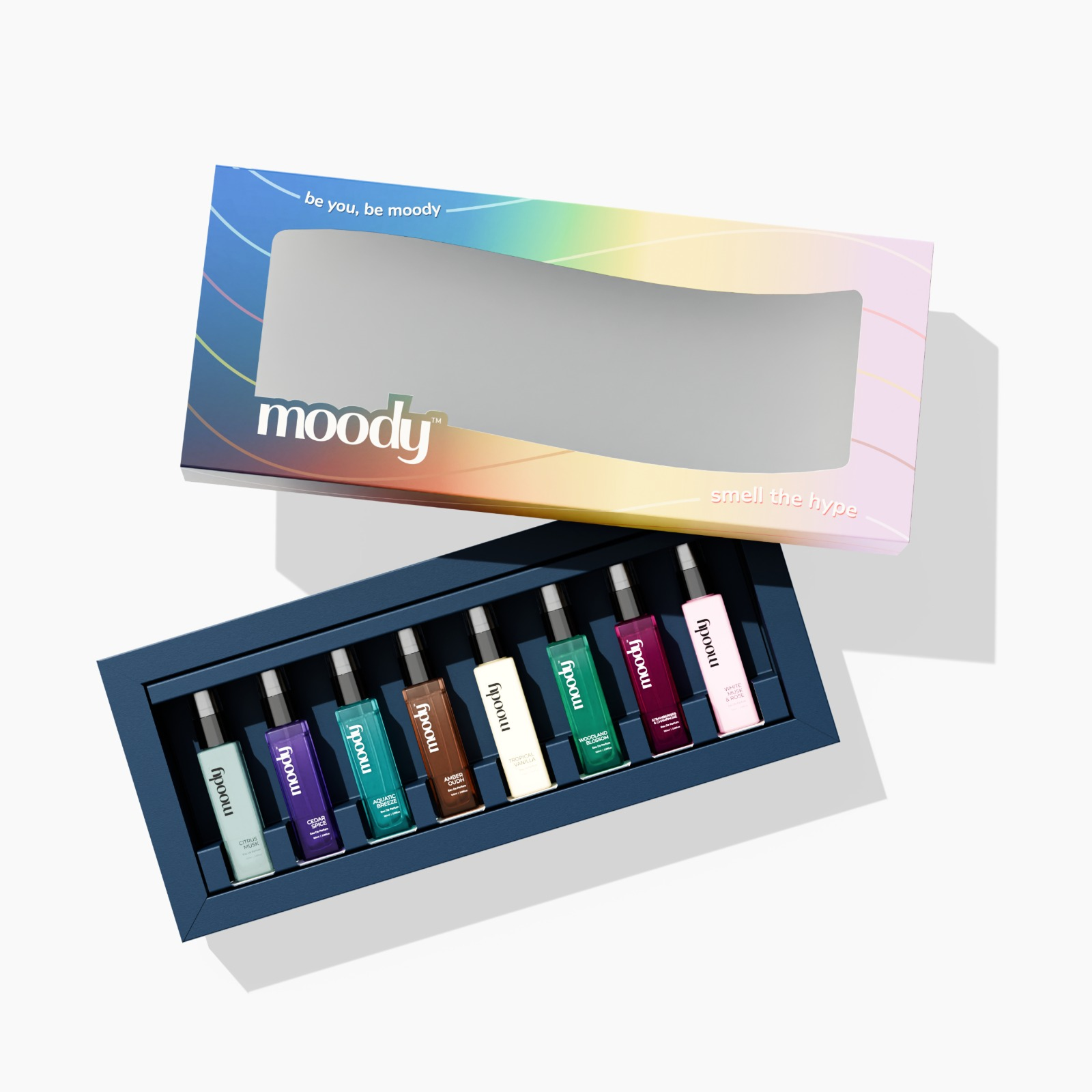 Perfume Product Visualization – MOODY Perfume Set – Packaging Of The World