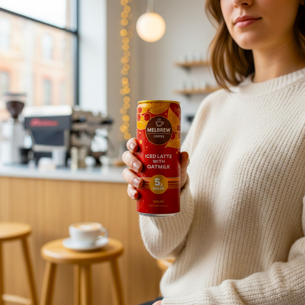 Melbrew Coffee: Modern Iced Latte Can Packaging Design – Packaging Of ...