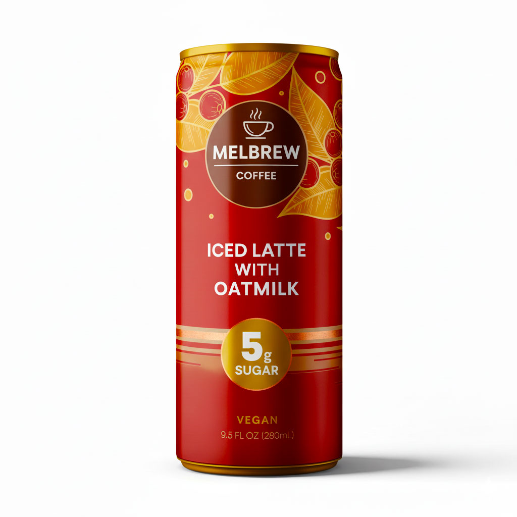 Melbrew Coffee: Modern Iced Latte Can Packaging Design – Packaging Of ...